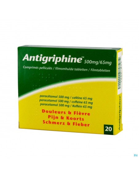 Antigriphine500 para/ 65 caf 20 compr - Vente en ligne
