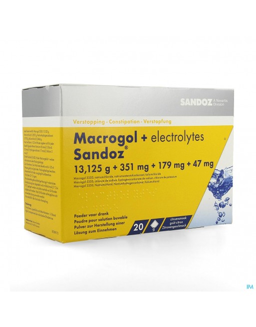 Macrogol + Electr Sandoz Pulv Gout Citron 20x13,7g
