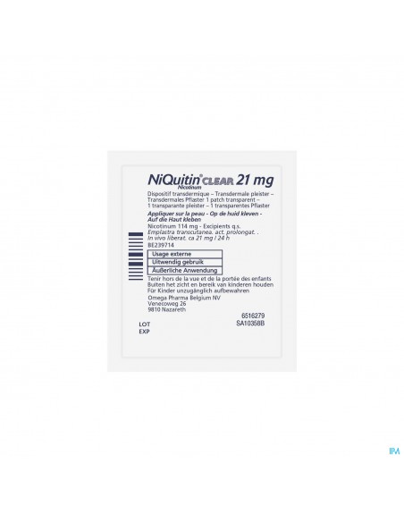NIQUITIN CLEAR 21 MG 21 PATCH